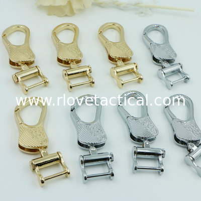 Factory supply custom high end gold & nickel color metal car key chain buckles 78 *24.9 mm