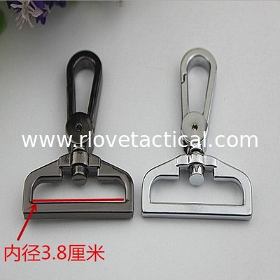 High end quality nickel & gunmetal color 38 mm snap hook bag with polishing