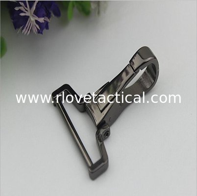 Guangzhou manufacturing zinc alloy gunmetal color 38 mm spring snap hook for handbag