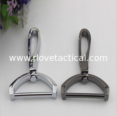 Eco-friendly zinc alloy material 2 color gunmetal & nickel d ring snap hook with high plating