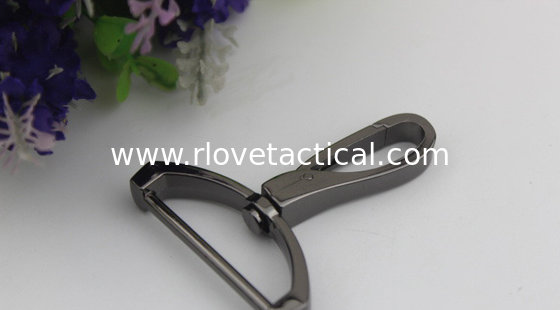 Eco-friendly zinc alloy material 2 color gunmetal & nickel d ring snap hook with high plating