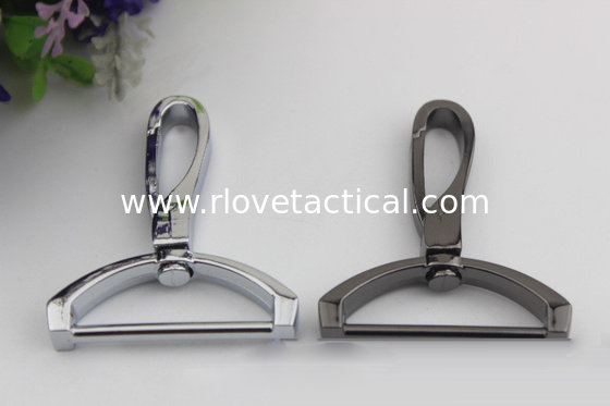 Eco-friendly zinc alloy material 2 color gunmetal & nickel d ring snap hook with high plating