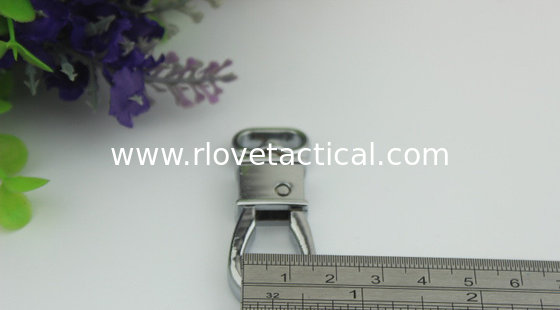 High plating 15 mm metal eye bolt zinc alloy chrome car key chain snap hook