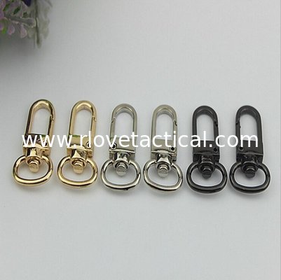 Zinc alloy die casting hanging nickel 13.5 mm oval eye bolt snap hooks fro lanyard