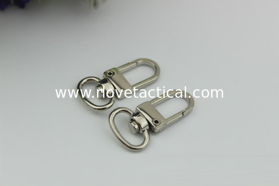 Zinc alloy die casting hanging nickel 13.5 mm oval eye bolt snap hooks fro lanyard