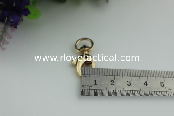 Round shape bottom zinc alloy light gold metal lobster claw snap hook for handbag