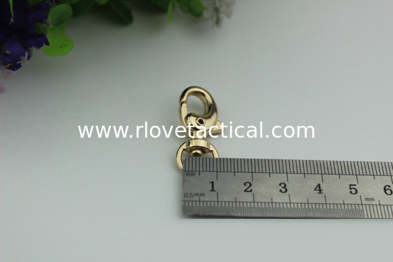 Round shape bottom zinc alloy light gold metal lobster claw snap hook for handbag