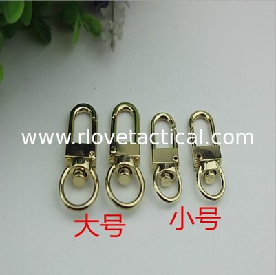 Good quality lacquer coating zinc alloy 10 mm & 13 mm round shape gold snap hook metal for purse