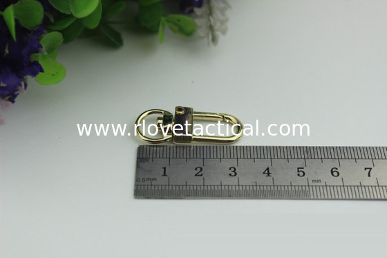 Good quality lacquer coating zinc alloy 10 mm & 13 mm round shape gold snap hook metal for purse