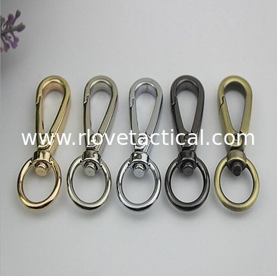 Bag accessories promotional item stock hanging gunmetal color 13 mm snap hook clip swivel with polishing