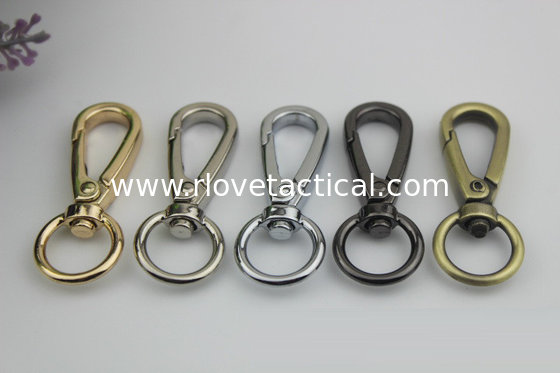 Bag accessories promotional item stock hanging gunmetal color 13 mm snap hook clip swivel with polishing