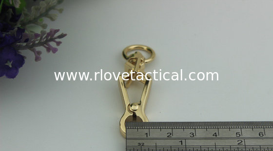 Fancy style bag fitting 11 mm gold & nickel color metal spring clip snap hook for handbag