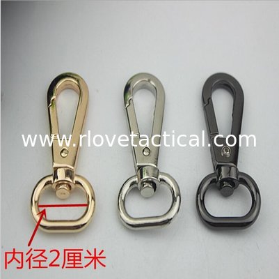 Custom 3 color zinc alloy 20 mm oval ring bag hardware snap hook with nickel free