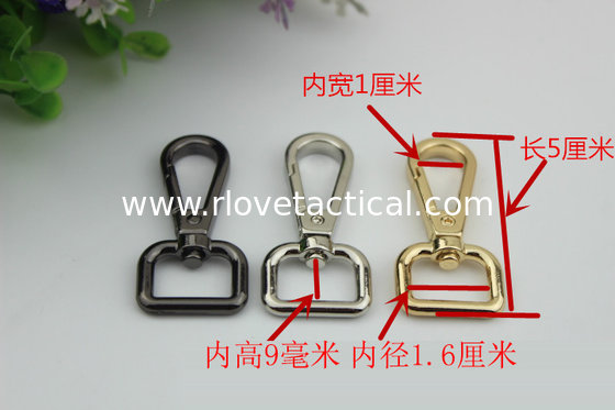 New products shiny gold square shape metal swivel bolt snap hook 16 mm for handbag