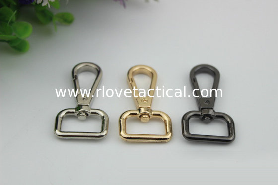 Common style cheap 3 color hanging plating zinc alloy 20 mm square snap hook for cross-shoulder bags