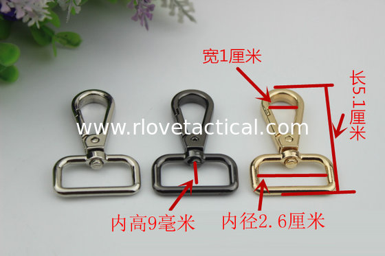Durable strong zinc alloy metal eye bolt nickel snap hook 26 mm for sales