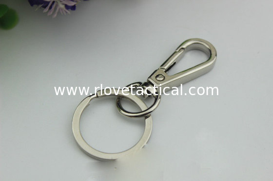Top quality shiny nickel 13 mm alloy snap hook key ring iron with 25 mm