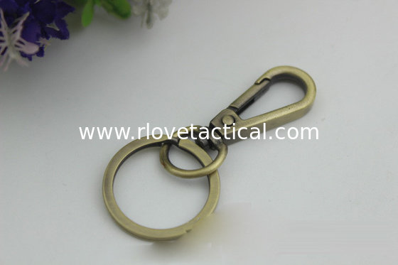 Top quality shiny nickel 13 mm alloy snap hook key ring iron with 25 mm