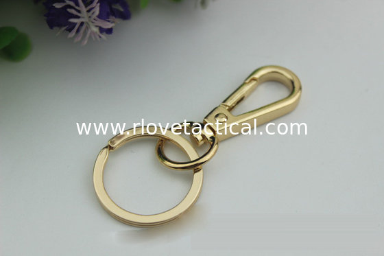 Top quality shiny nickel 13 mm alloy snap hook key ring iron with 25 mm