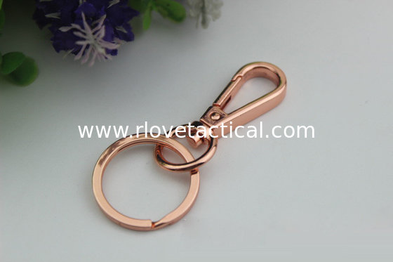 Top quality shiny nickel 13 mm alloy snap hook key ring iron with 25 mm