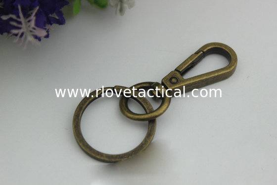 Top quality shiny nickel 13 mm alloy snap hook key ring iron with 25 mm