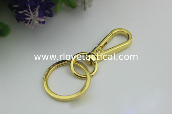 Top quality shiny nickel 13 mm alloy snap hook key ring iron with 25 mm