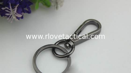 Top quality shiny nickel 13 mm alloy snap hook key ring iron with 25 mm