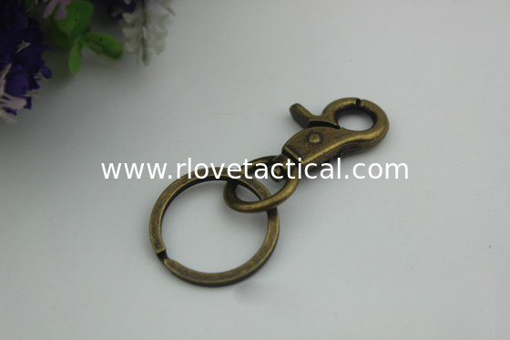 RLOVE design zinc alloy 18 mm spring trigger rose gold metal snap hook with key ring