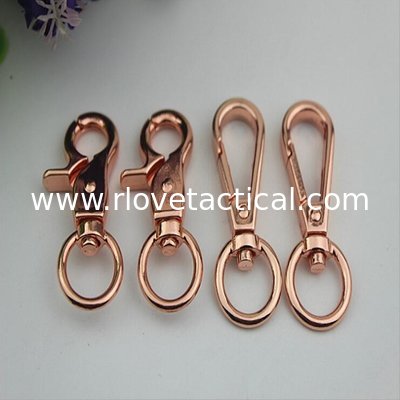Leather handbag hardware rose gold swivel hook snap 14 mm & 13 mm round shape trigger snap hook