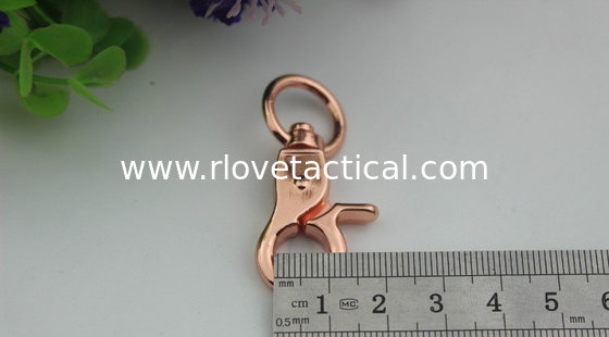 Leather handbag hardware rose gold swivel hook snap 14 mm & 13 mm round shape trigger snap hook