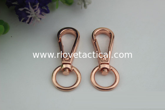 Leather handbag hardware rose gold swivel hook snap 14 mm & 13 mm round shape trigger snap hook