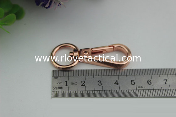 Leather handbag hardware rose gold swivel hook snap 14 mm & 13 mm round shape trigger snap hook