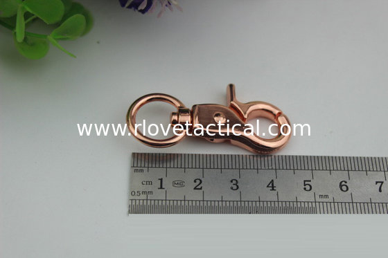 Leather handbag hardware rose gold swivel hook snap 14 mm & 13 mm round shape trigger snap hook