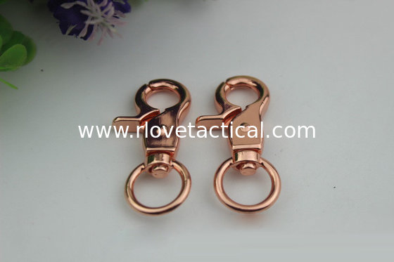 Leather handbag hardware rose gold swivel hook snap 14 mm & 13 mm round shape trigger snap hook