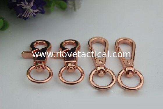 Leather handbag hardware rose gold swivel hook snap 14 mm & 13 mm round shape trigger snap hook