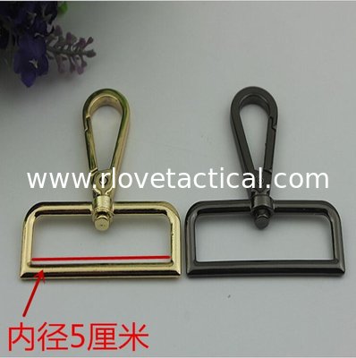 Zinc alloy silver gold big 50 mm metal spring swivel bolt snap hook for bags fitting