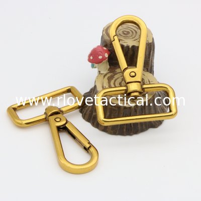 Professional custom zinc alloy 32.5 mm square shape metal big snap hook gold for handbags