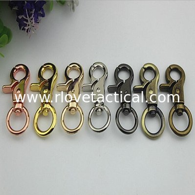 OEM/ODM zinc alloy 13 mm round eye bolt metal dog leash lobster claw swivel snap hook rose for bag accessories