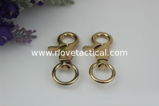OEM/ODM zinc alloy 13 mm round eye bolt metal dog leash lobster claw swivel snap hook rose for bag accessories