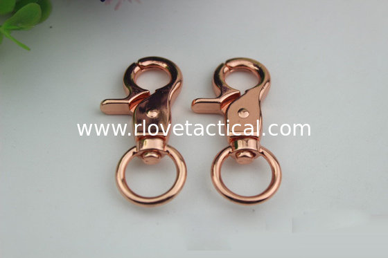 OEM/ODM zinc alloy 13 mm round eye bolt metal dog leash lobster claw swivel snap hook rose for bag accessories