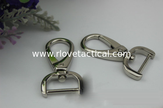 Durable nickel free 3 color zinc alloy metal 20 mm eye bolt d ring snap hook for handbag