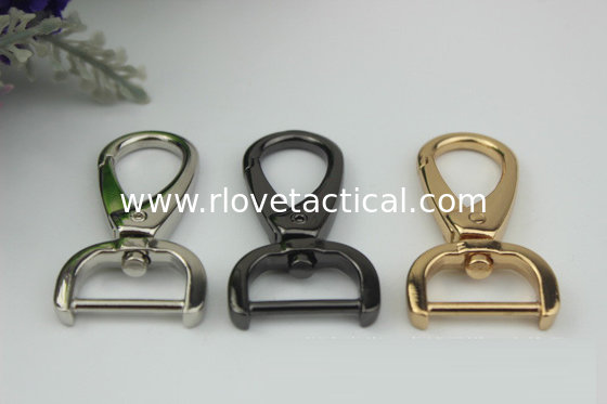 Durable nickel free 3 color zinc alloy metal 20 mm eye bolt d ring snap hook for handbag