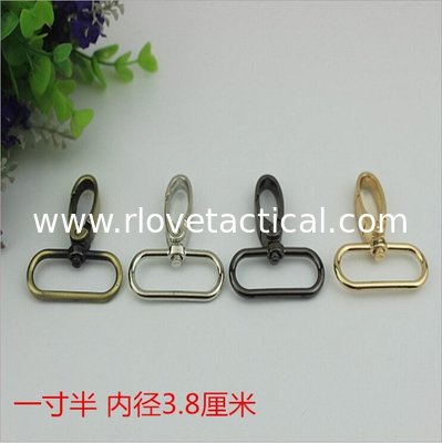 Nickel free zinc alloy 38 mm oval ring bag hardware snap hook for  leather straps