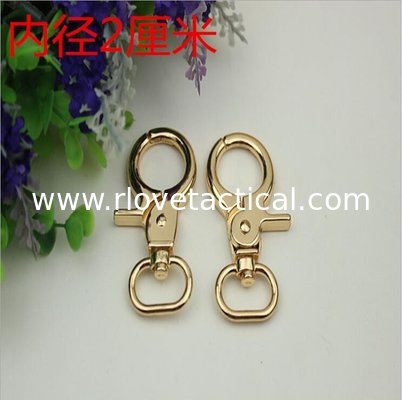 Bag accessory oval shape gold 20 mm metal dog leash snap hook for women handbag wholesale