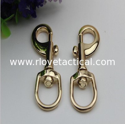 Bag purse zinc alloy light gold d ring 16 mm dog collar snap hook with nickel free