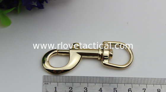 Bag purse zinc alloy light gold d ring 16 mm dog collar snap hook with nickel free