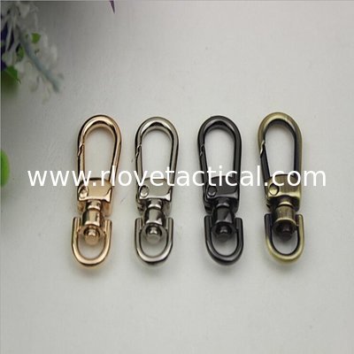 Multi-color provide zinc alloy handbag 8 mm d shape nickel color strap snap hook