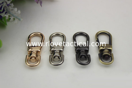 Multi-color provide zinc alloy handbag 8 mm d shape nickel color strap snap hook