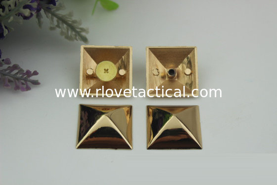 Bag hardware accessories light gold button decoration square shape rivet stud 25 mm with screws