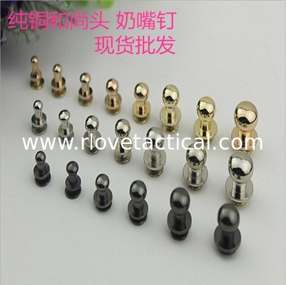 Bag metal hardware accessories nickel color 4 mm -12 mm high quality monk head nipple nail wholesale